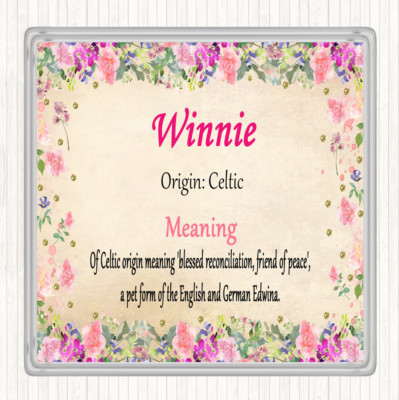 Winnie Name Meaning Drinks Mat Coaster Floral | eBay UK