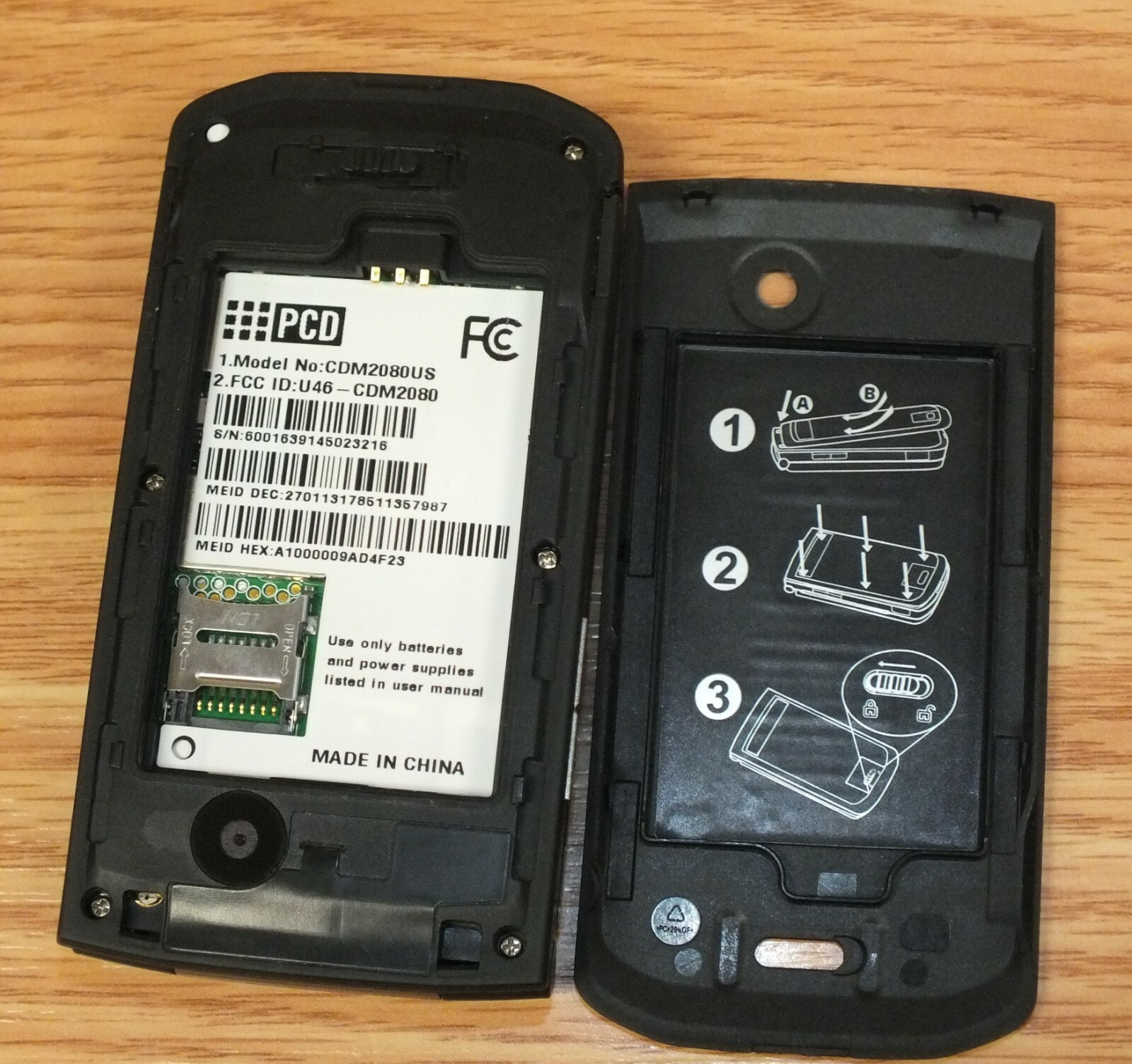 PCD Rugged U.S. Cellular (CDM2080US) Flip Phone Cellphone + OEM Power ...