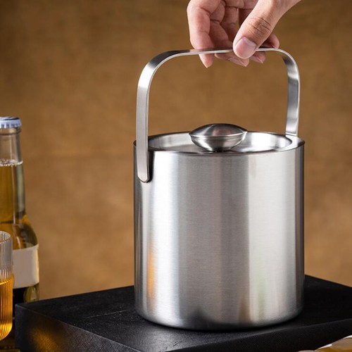 Insulated Ice Bucket Summer Drink Cooler Thermal with Lid Keep Ice ...