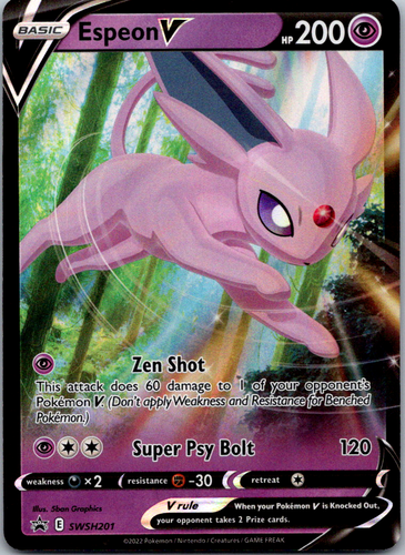 Espeon V SWSH201 Black Star Promo Ultra Rare Holo Pokemon TCG Card NM ...