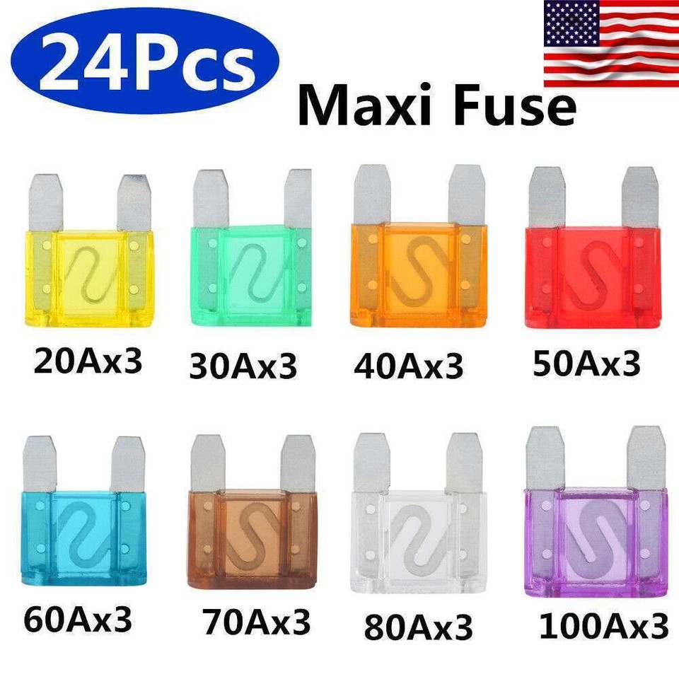 24pcs MAXI / APX Blade Large Fuse Assortment Auto Car Truck SUV AMP ...