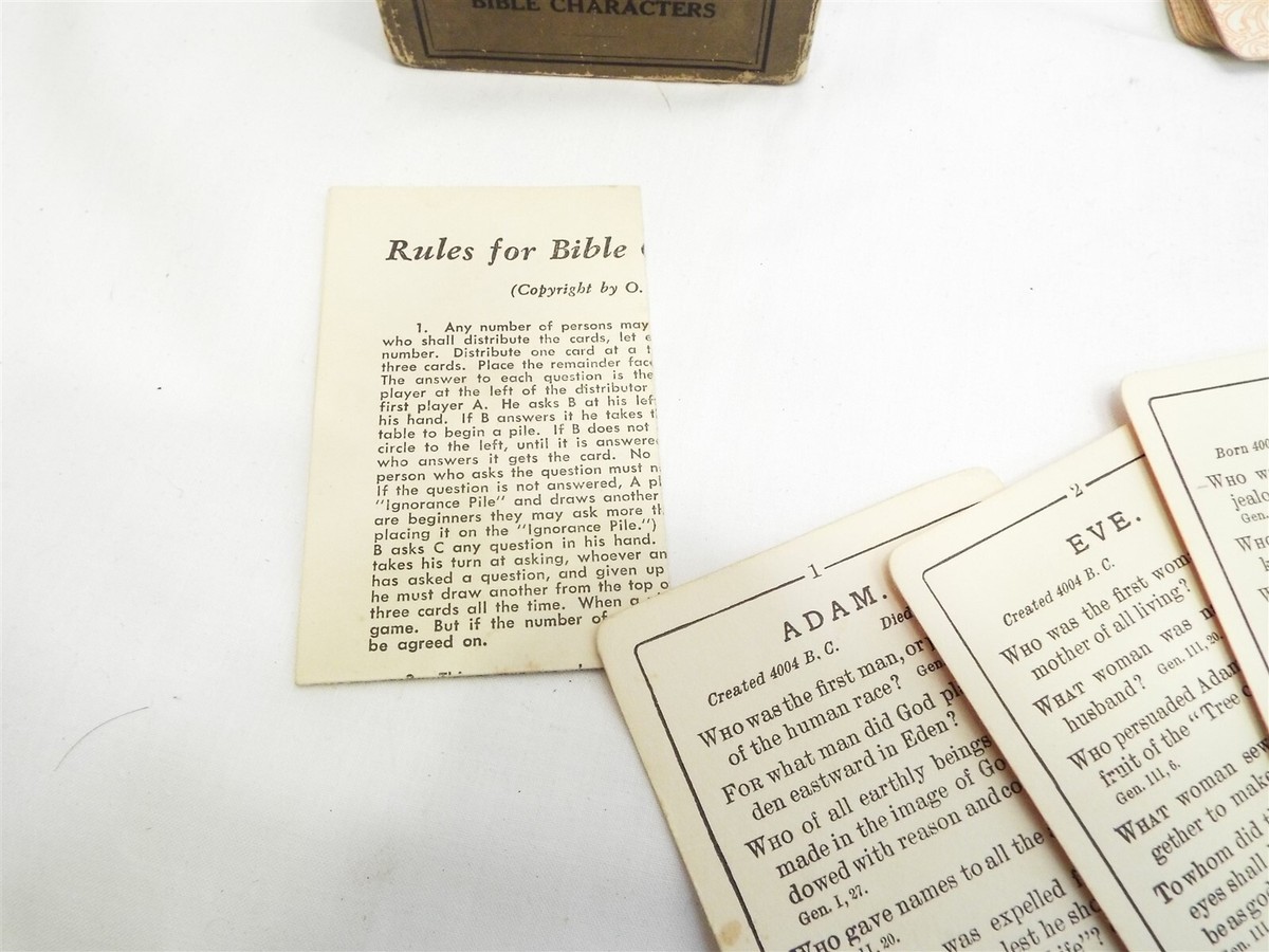 Antique Bible Card Game Characters
