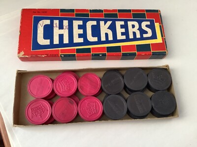 Vintage Red & Black CHECKERS Original Box Set No. 145W | eBay