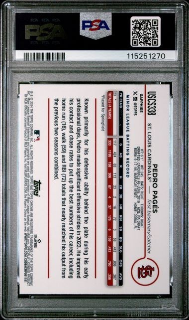 PEDRO PAGES 2024 TOPPS CHROME UPDATE 🔥PSA 10🔥POP 1🔥 | eBay