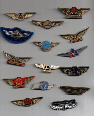 Airlines Flight Attendant Wings LOT of 15 PAN AM DELTA PIEDMONT US AA ...