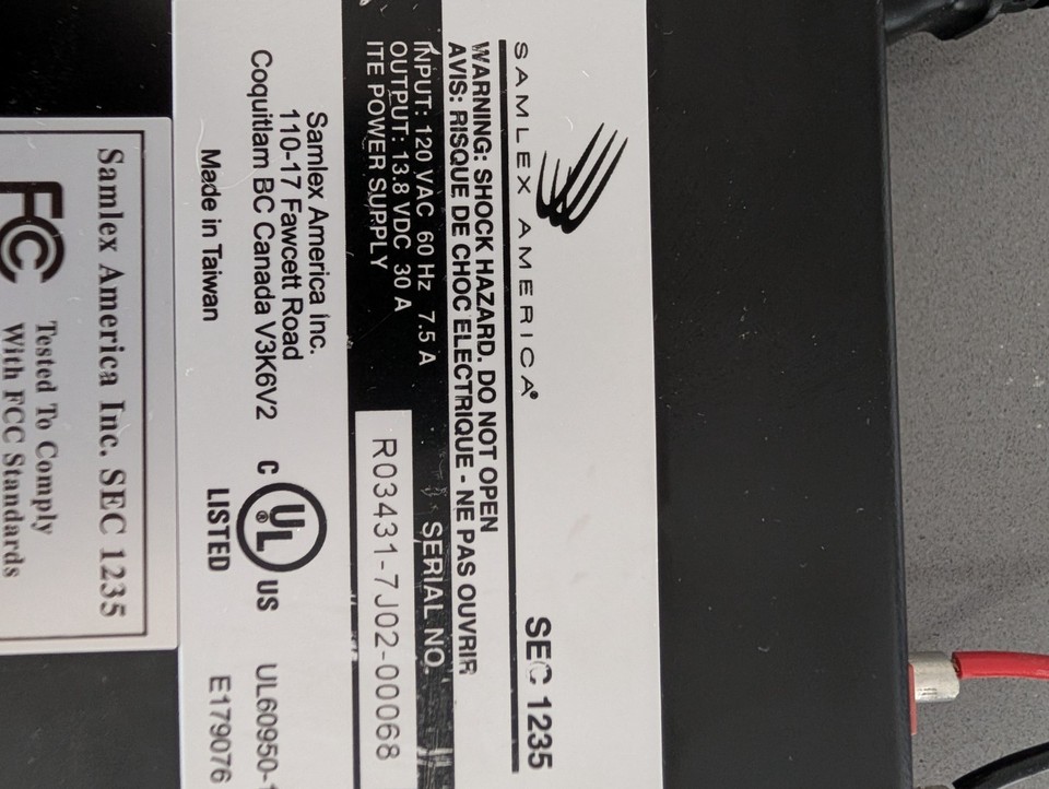 Samlex America SEC-1235 power supply | eBay