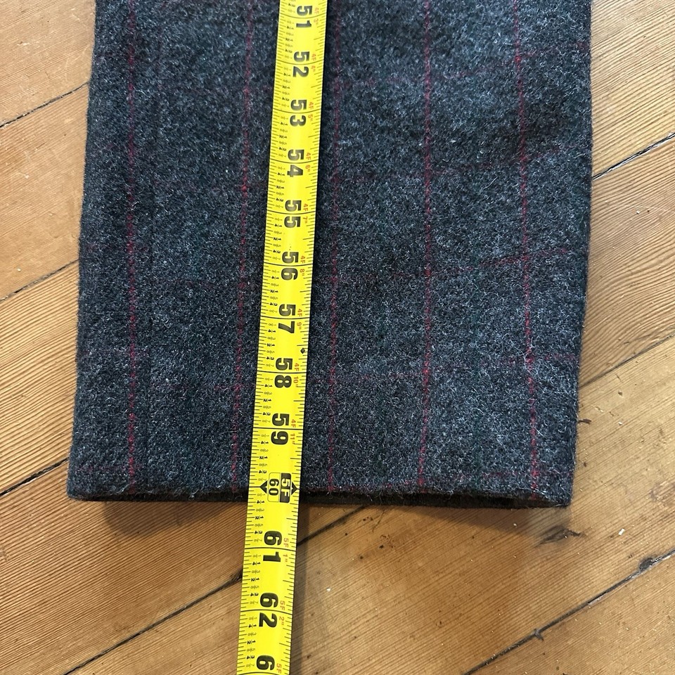 Vintage Woolrich Hunting Overalls Wool Bibs USA Made 70s Plaid Grey Red ...