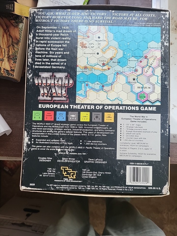 SPI War Games World War II - European Theater of Operations (Expand Box ...