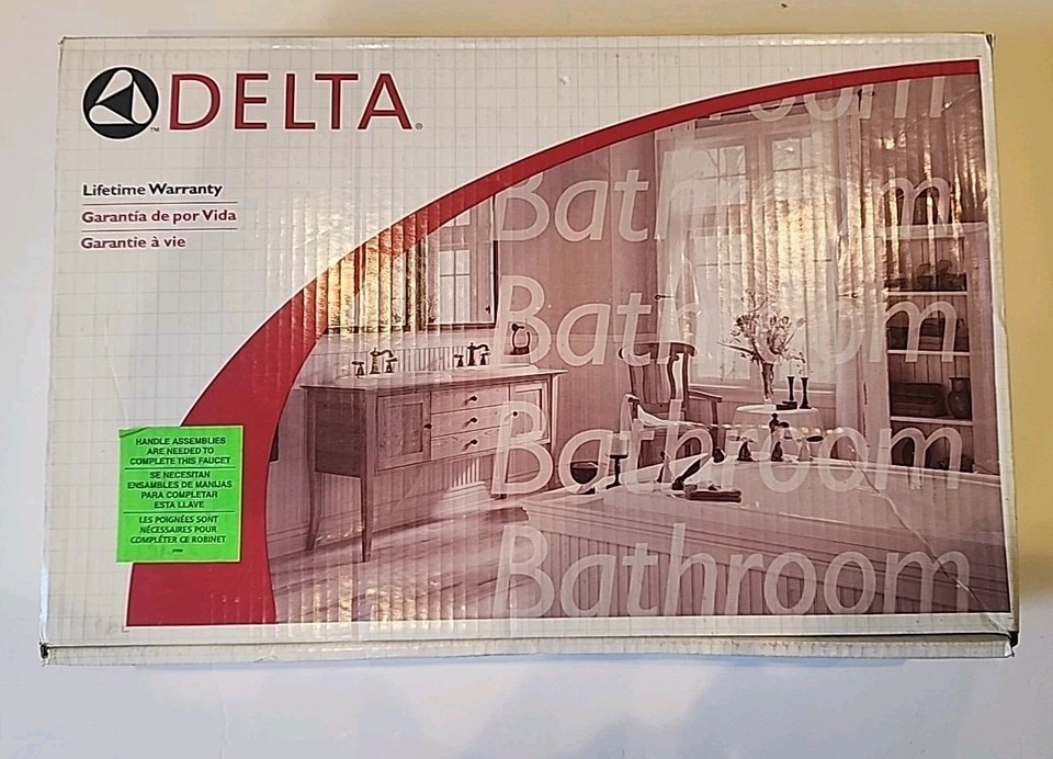 Delta 3530-LHP Two Handle Wide Spread Faucet, w/ Tail Pc, NO HANDLES ...