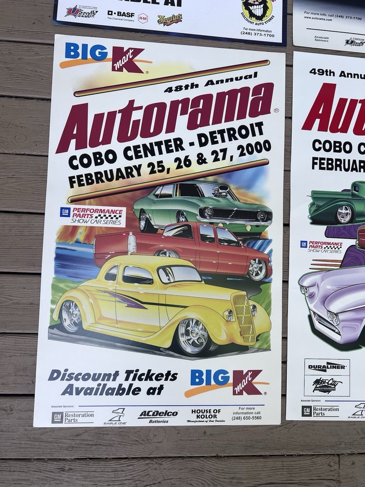 Detroit AUTORAMA MHRA Poster 1990s 2000s COBO HALL Car Club Hot Rod Gm ...