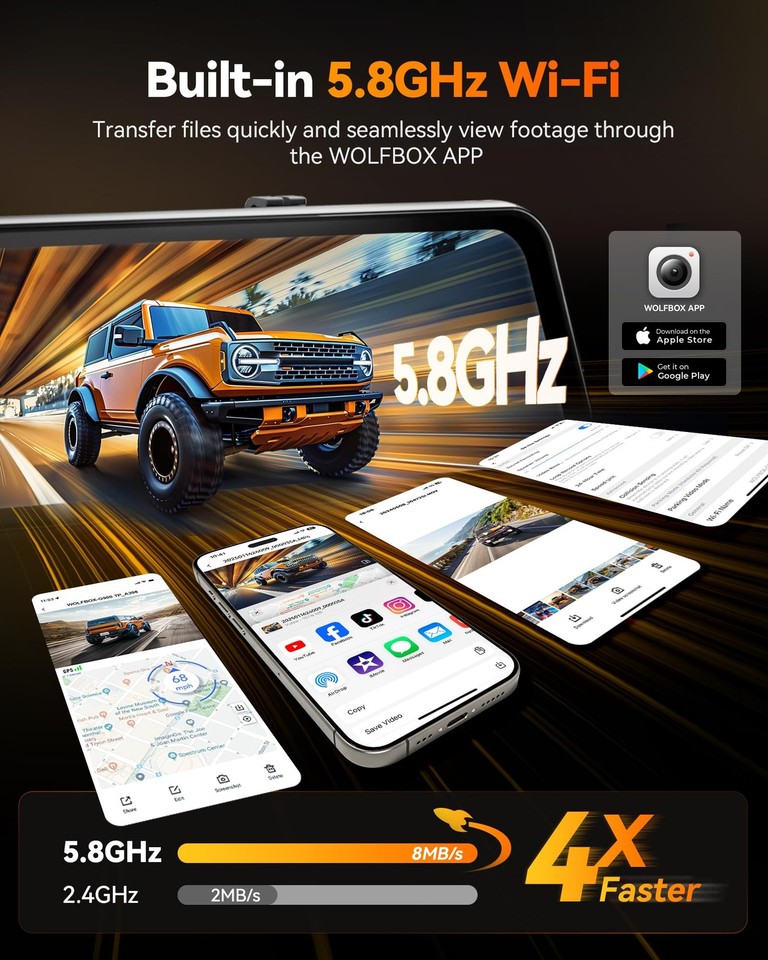 G900 Tripro Cabin Version 3 Channel 4K Rear View Mirror Camera, STARVIS ...