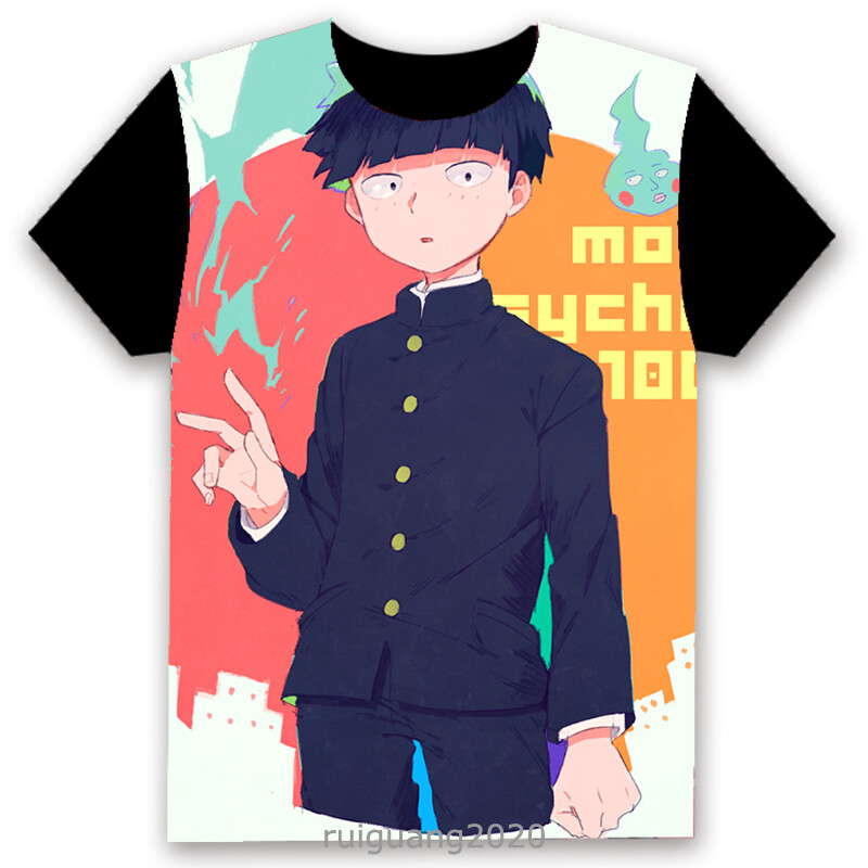 Mob Psycho 100、Mobu Saiko Hyaku Leisure T-shirt Short Sleeve Unisex Tee ...