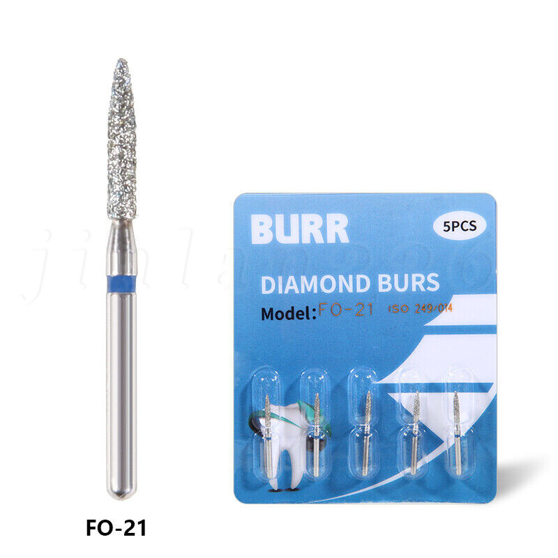 50pcs Dental diamond burs FG 1.6mm drill fit high speed handpiece 10 ...