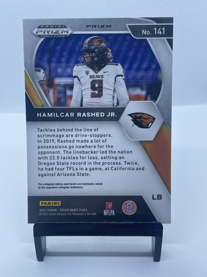Hamilcar Rashed Jr 2021 Prizm Draft Picks Gold Cracked Ice Rookie RC ...