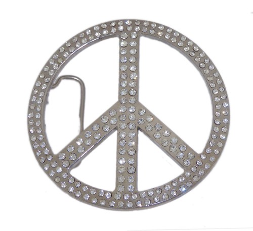 Peace Sign Belt Buckle Symbol Dove Peace-Lover-Keeper MetalSilver New ...