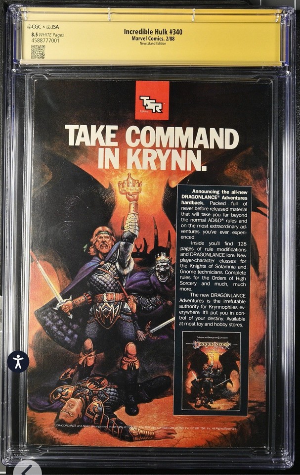 INCREDIBLE HULK #340 CGC X JSA 8.5 Signed By Todd McFarlane & Bob ...