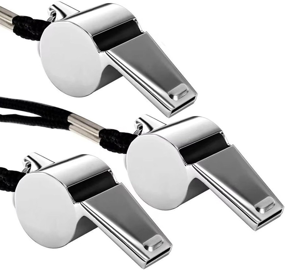 Whistle, 3 Pack Stainless Steel Sports Whistles with Lanyard, Whistle ...