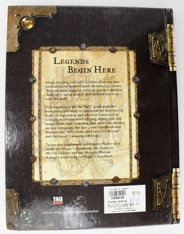 Dungeon and Dragons Epic Level Handbook 2002 First Printing | eBay