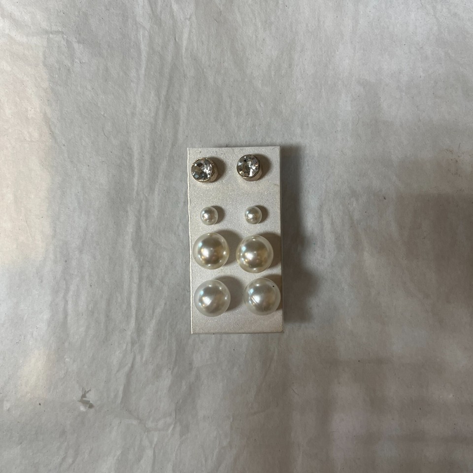 Set of 4 Pair Rhinestone Stud Earrings | eBay