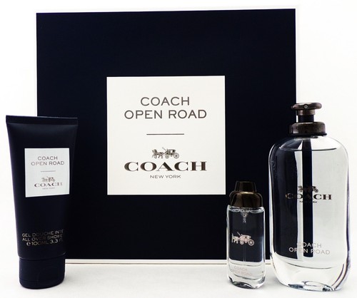 Coach Open Road 3.3oz & 0.5oz EDT Spray + 3.3oz Sh/Gel New Men's SET ...