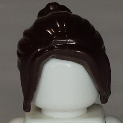 Lego Dark Brown Minifigure, Hair Female Ponytail Long with Side Bangs ...