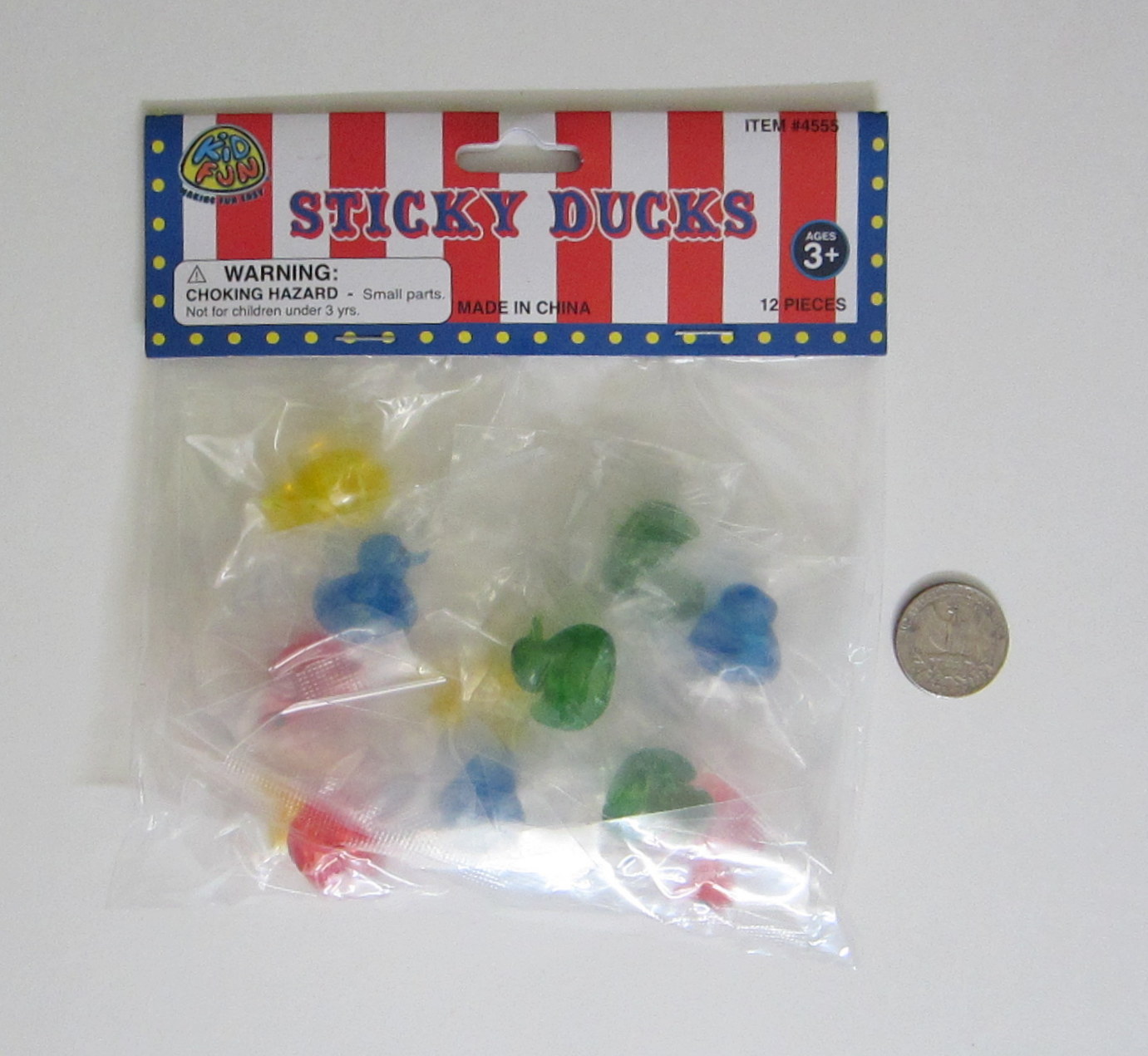 12 Mini Sticky Duck Ducky Toy Kid Birthday Party Goody Bag Carnival ...