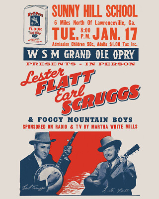 Lester Flatt / Earl Scruggs - Grand Ole Opry Concert Poster, 8x10 Photo ...