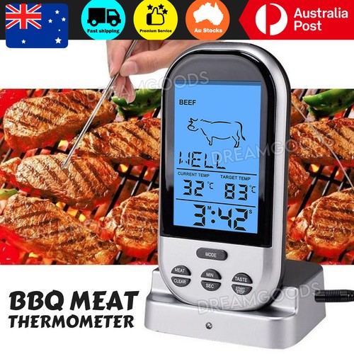 Digital Wireless Barbecue BBQ Meat Thermometer Remote Grill Cooking Kit ...