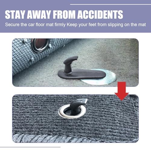 4 PCS Car Floor Mat Retention Clips, 1.85" x 0.78" Plastic Durable ...