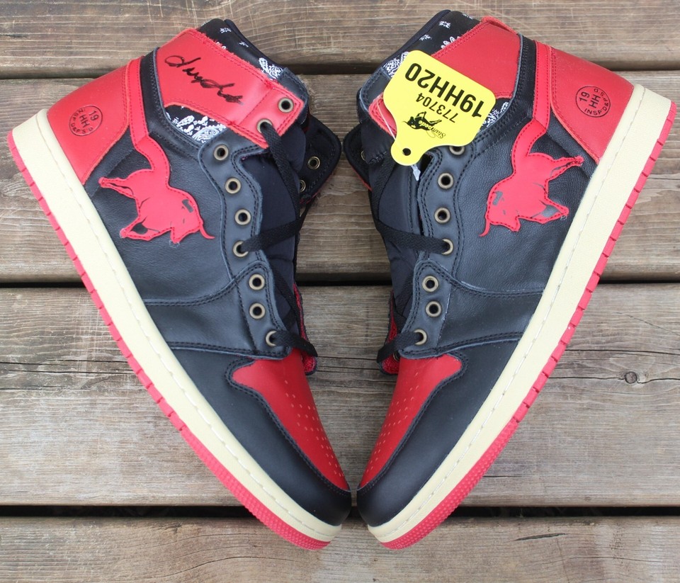Air Stampede 1 AJ1 Jordan 1 Red Black Bred Chicago Bulls KIY[773704-001 ...