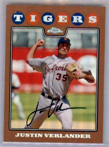 2008 Topps Chrome Copper Refractor Justin Verlander #135 124/599 ...