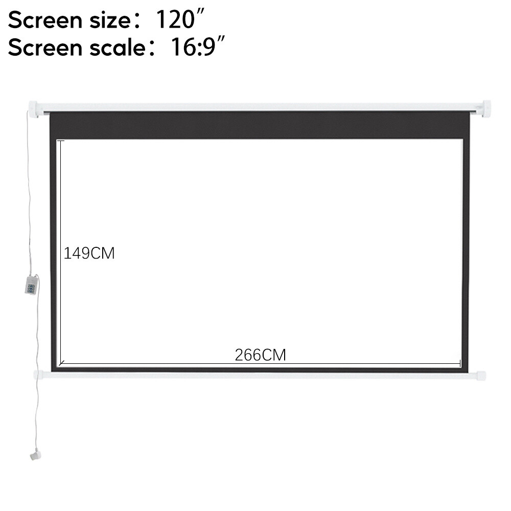 Electric Pull down Motorized Projector Screen 72-120in Cinema Screen with Remote | eBay UK