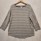 Market & Spruce Sweater Womens XL Gray Striped Pullover Soft Knit ...