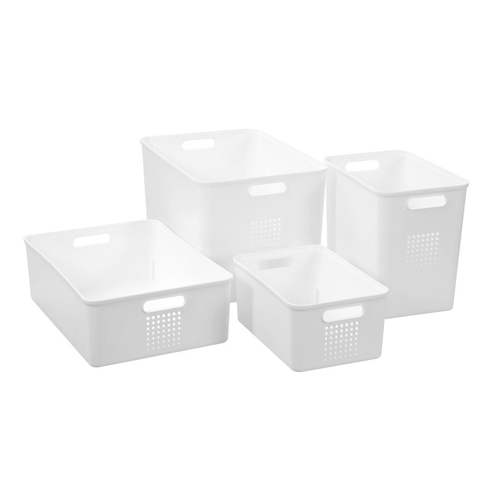 Boxsweden Levi White Storage Basket Home/Room 26x18cm/4.5L Organiser w ...