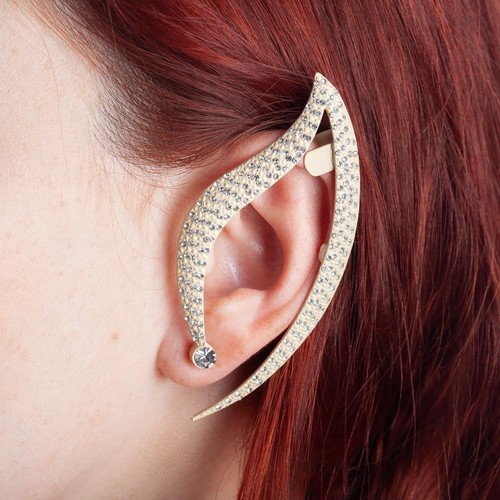STAR TREK Cosplay Cuff Earrings Vulcan Ears Spock Elf Glass Gems ...