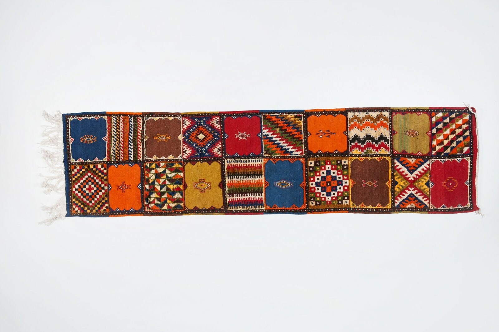 Berber Rug - Runner with Handwoven Patchwork Pattern | eBay