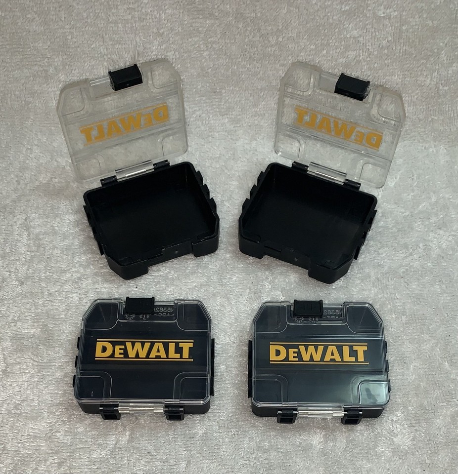DEWALT TOUGH CASE MINI BIT TIP STORAGE CASE X4 ORGANIZER TIC TAC EMPTY ...