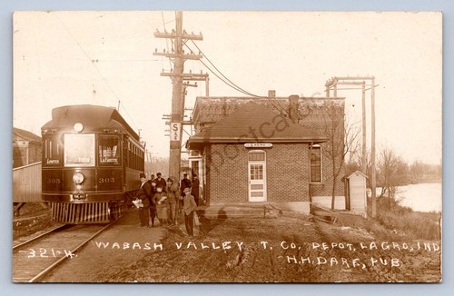 K11/ Lagro Indiana RPPC Postcard c10 Trolley Streetcar Wabash Valley ...