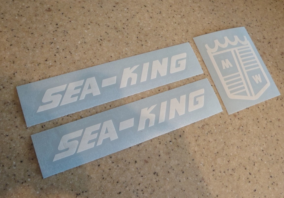 Sea-King Vintage Outboard Motor Decal Set White | United States
