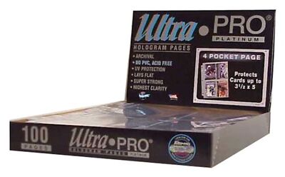 Ultra Pro 4-Pocket Platinum Page with 3-1/2" X 5" Pockets 100 ct. Clear ...