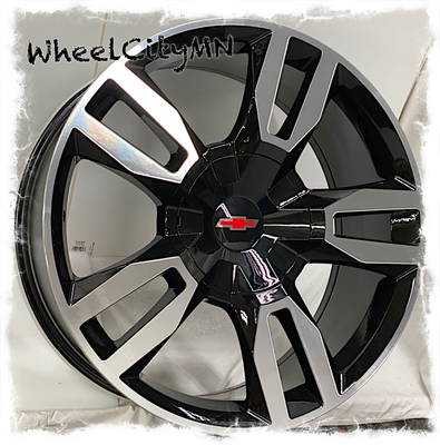 22" black machine OE 84128123 replica 5821 rims fits 2022 Chevy ...