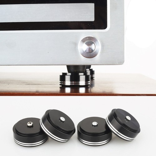 4pcs Aluminum Alloy+ Rubber Ring HiFi Speaker Isolation Feet Amp Shock ...