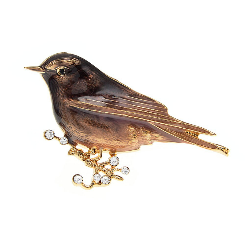 Fashion Enamel Bird Brooch Pins Cute Rhinestone Animal Brooches Jewelry ...