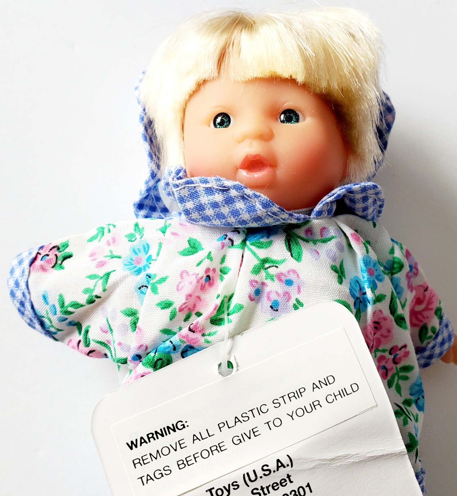 Vintage My Love Mini Baby Doll by Simba-Toys NWT 6.5" Blue Gingham and ...