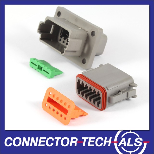 Deutsch DT 12-way 12 Pin L012 Flange Mount Firewall Plug Kit F Crimp # ...