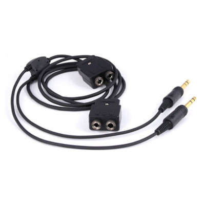 General Aviation Dual Plug Headset Splitter David Clark AVCOMM Pilot ...