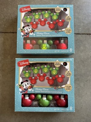 Disney Christmas Mickey Mouse Projection Green & Red Singing String ...