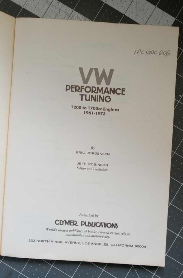 VW Performance 1961 to 1973 1200 / 2000cc Engines, all Years by Eric ...