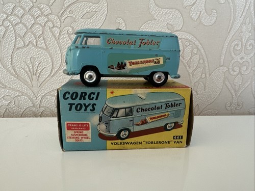 Vintage Corgi Toys 441 VW Volkswagen Toblerone Van Blue C/W Original ...