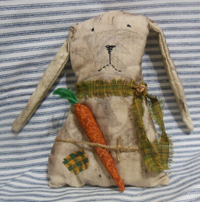 Extreme primitive rabbit feed sack rag stuffed with a carrot, peg ...